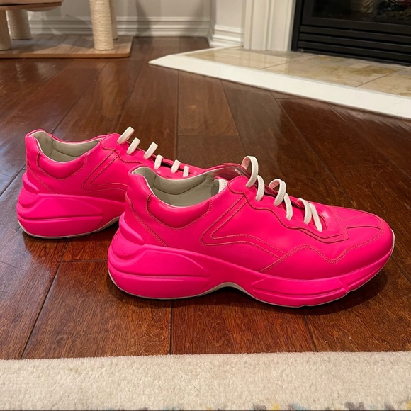 Gucci | Shoes | Gucci Rhyton Hot Pink Sneakers Size 7 | Poshmark